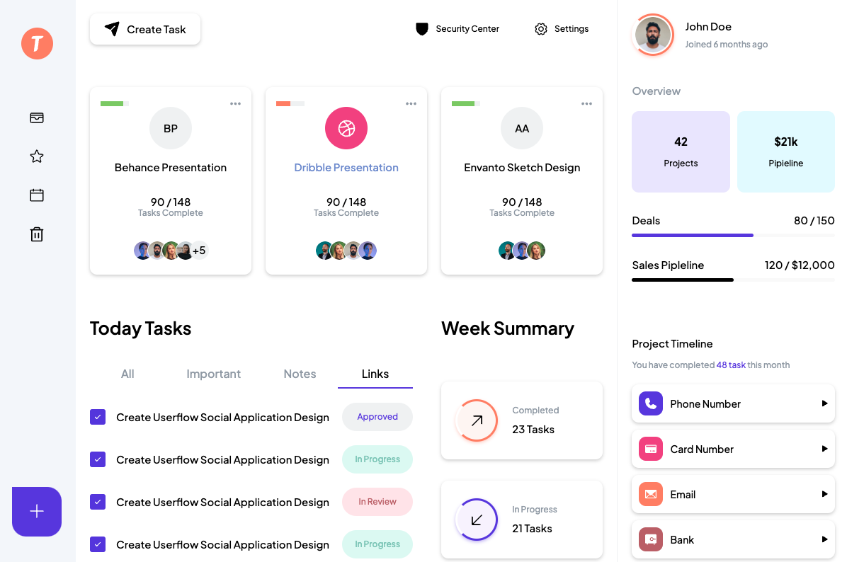 Design Agency Dashboard | Free Webflow Component